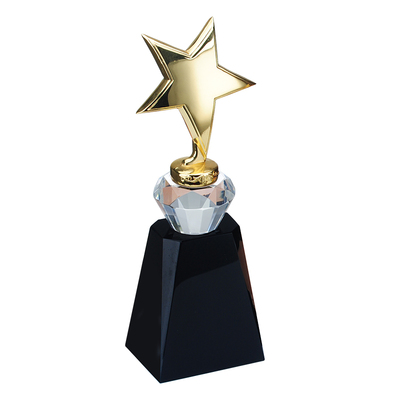 东南高端水晶金属五角星奖杯