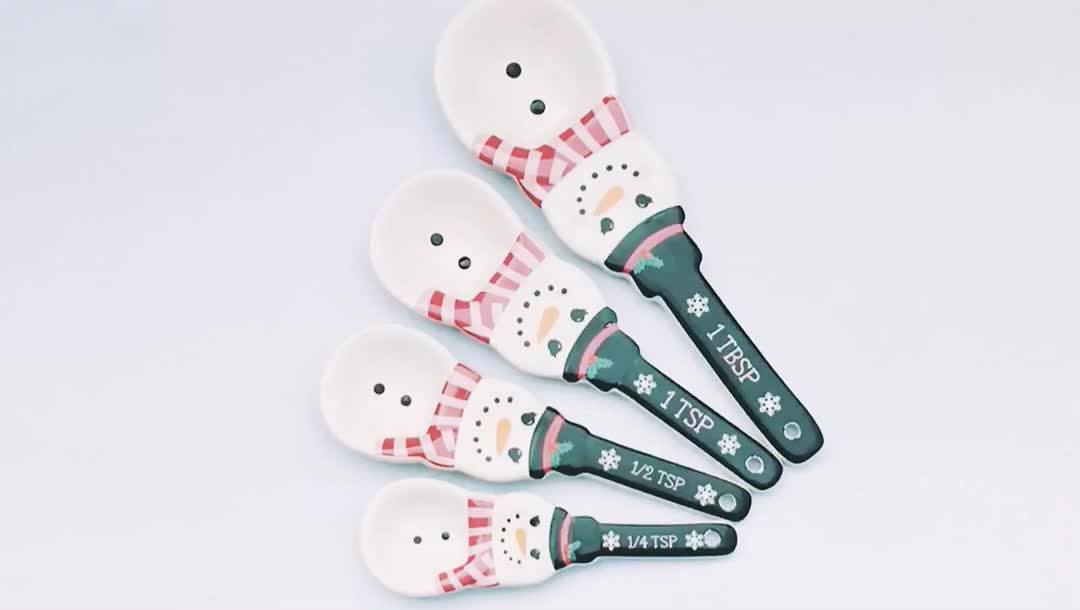 Ceramic Christmas Snowman Unique Design Measuring Spoons - Buy Unique ...