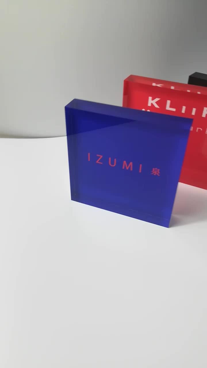 Cube Photo Blocks Acrylic For Display With Logo 20mm Clear Acrylic ...