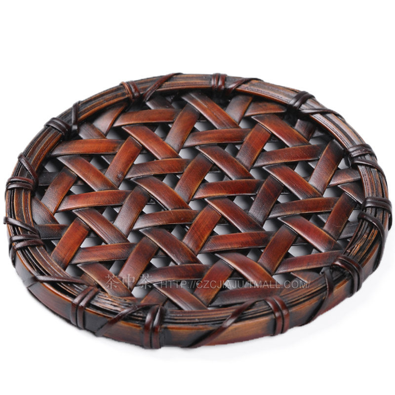 竹篾壶垫手工竹编竹杯垫隔热养壶垫紫砂壶托精工品质_虎窝淘