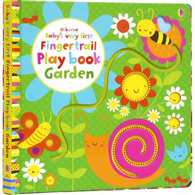 Usborne 原版英文 Baby's very first Fingertrail Play book Garden尤斯伯恩图书英语绘本翻翻单词纸板书触摸早教启蒙洞洞书0-3岁