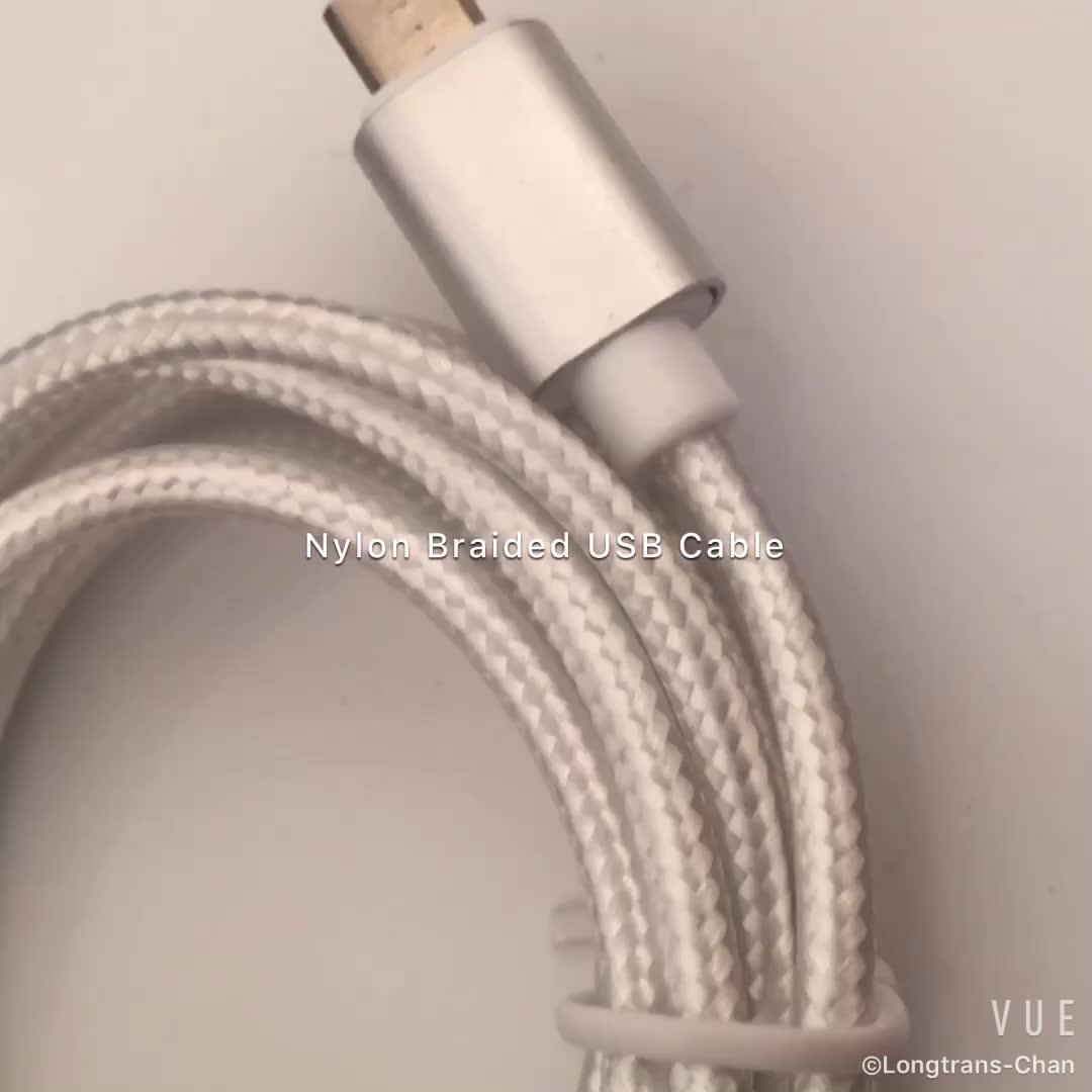 Customise Logo Usb Cable Mobile Data Line 100cm Nylon Micro Usb Cable ...