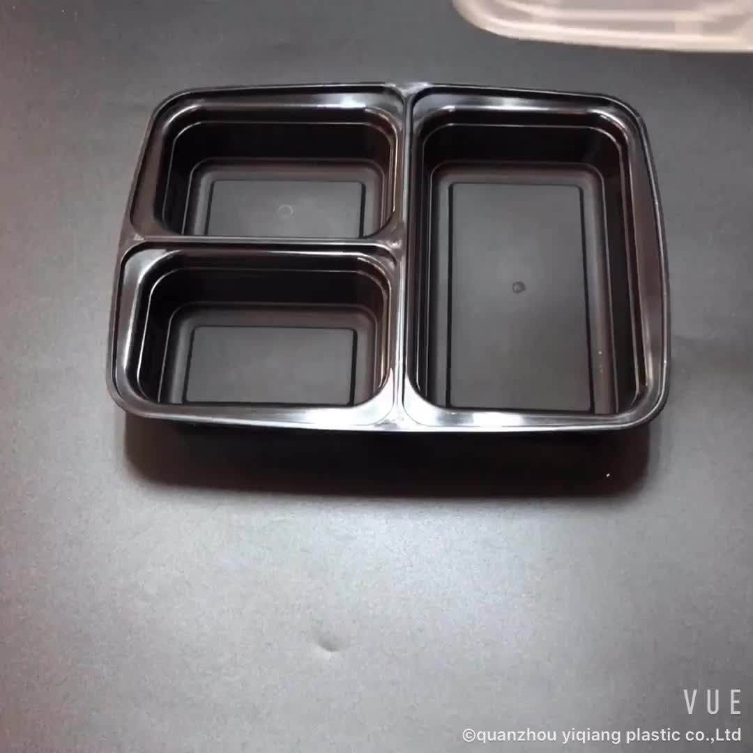 Takeaway Microwavable Plastic Disposable 3 Compartment Bento Food ...