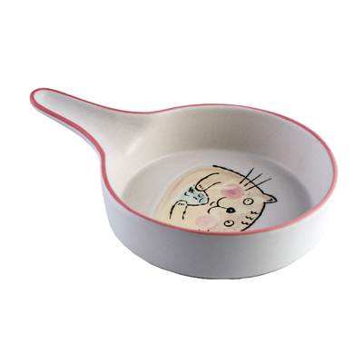 日式早餐盘子带把柄焗饭少女卡通