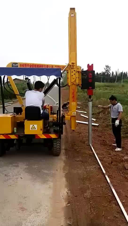 Mini Single Cylinder Guardrail Pile Driver Equipment With Hydraulic ...