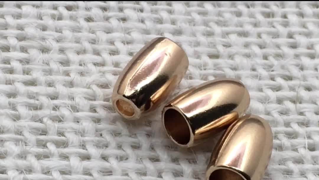 419 Custom Fashion Brass Jacket Black Drawstring Elastic Rope End ...