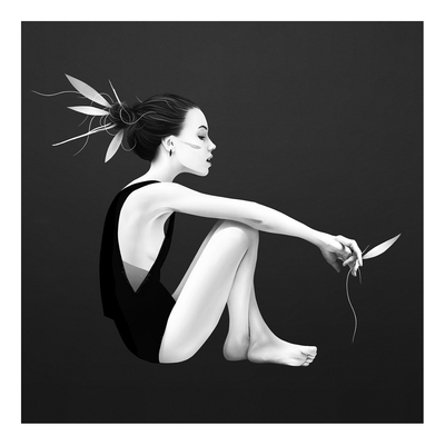 黑白艺术风肖像海报装饰画