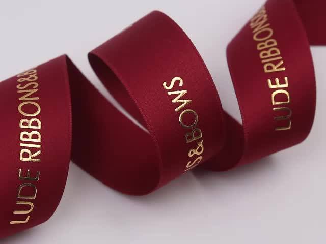 High Quality Custom Logo Emboss Gold Foil Printed Brand Name Polyester ...