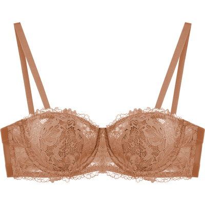 BOTHYOUNG性感聚拢小胸内衣可拆卸肩带薄款蕾丝刺绣文胸1/2罩杯