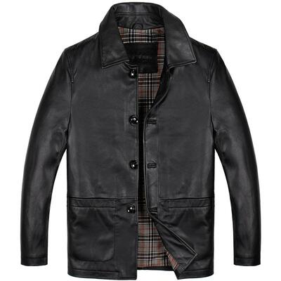 PERCOOL爸爸装头层牛皮真皮皮衣