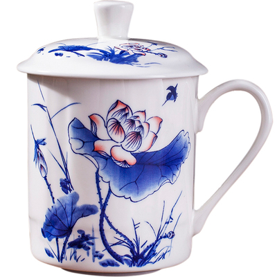 景德镇骨瓷大号会议礼品办公茶杯