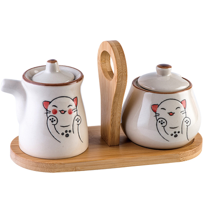 陶瓷日式可爱厨房精油辣子调味罐