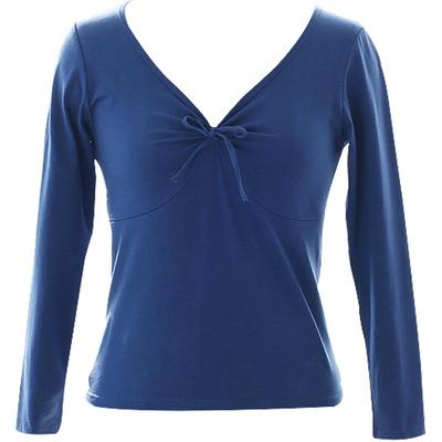 3031舞蹈服女V领系带长袖上衣