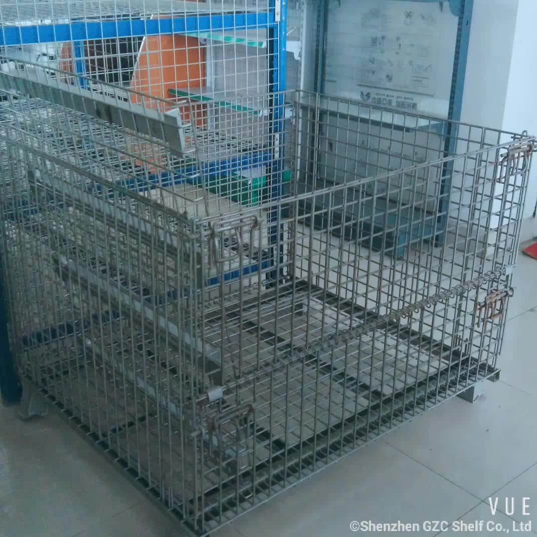 Steel Foldable Warehouse Cage With Wheels - Buy Warehouse Storage Cage ...