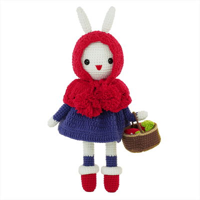 乐织手工diy编织材料包小红帽斗篷兔子 勾线玩偶钩针毛线娃娃礼物