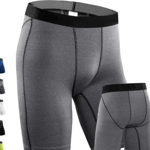 Oem Nylon Spandex 4 Needles Flatlock Men's Compression Shorts ...