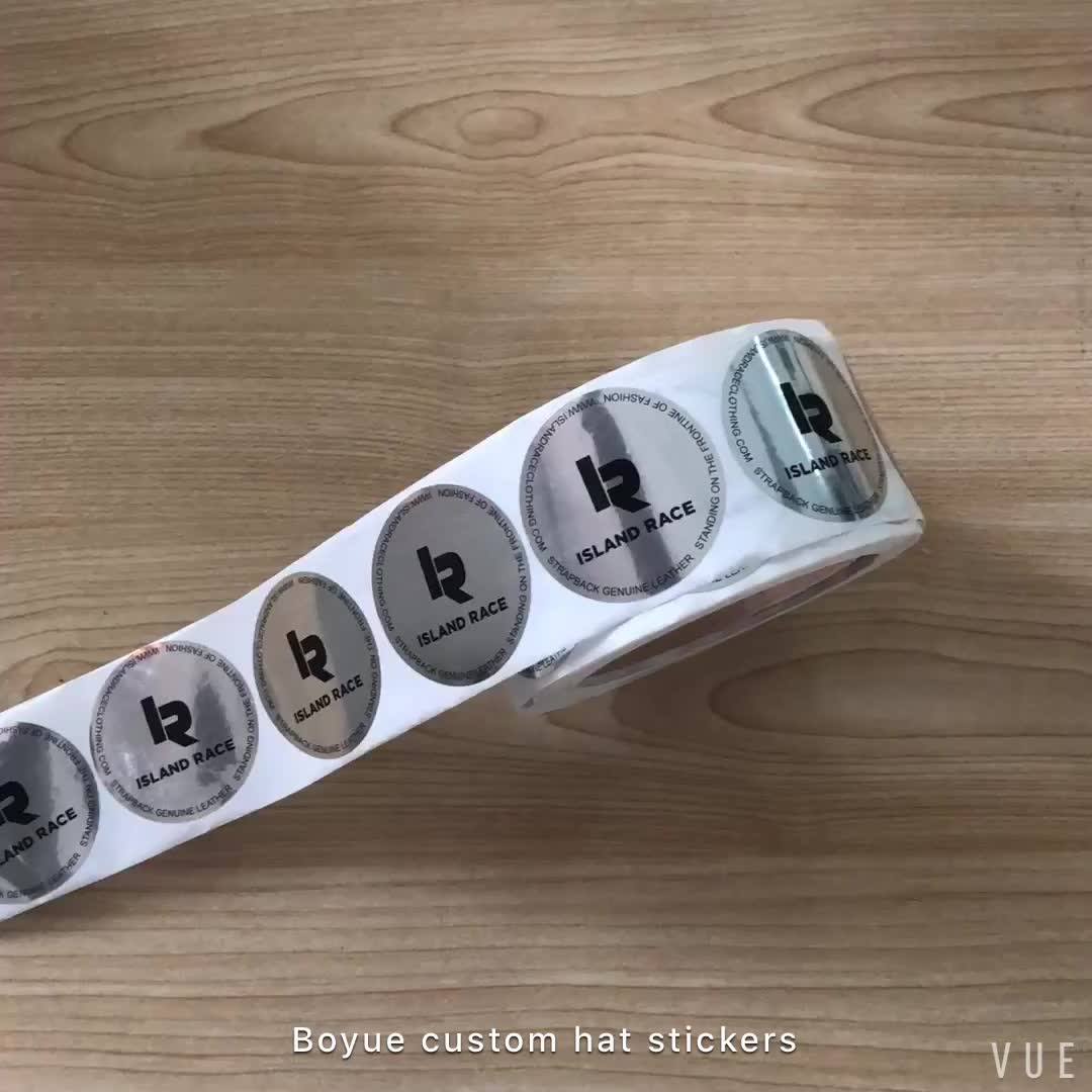 Custom Hat Stickers Adhesive Printing Vinyl Snapback Labels - Buy ...