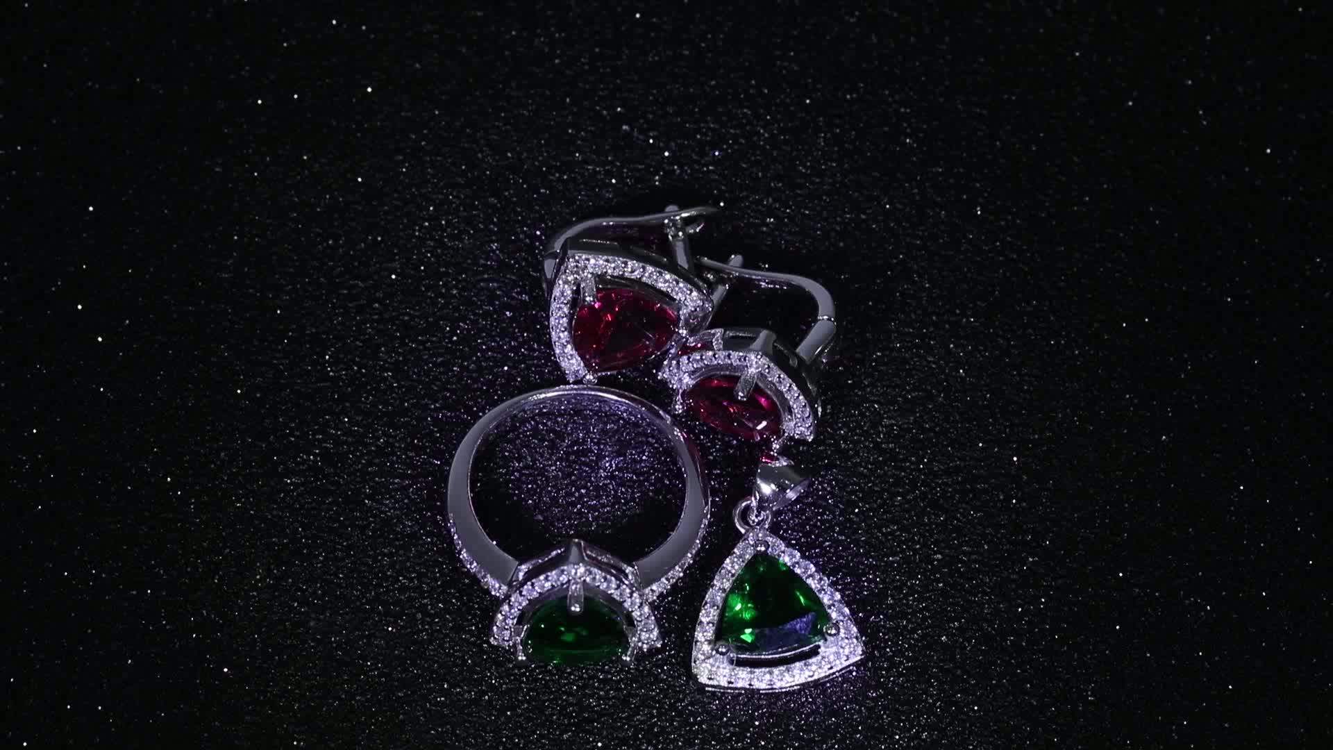 Customized Size 925 Sterling Silver Jewelry Set With Zircon Stone - Buy ...