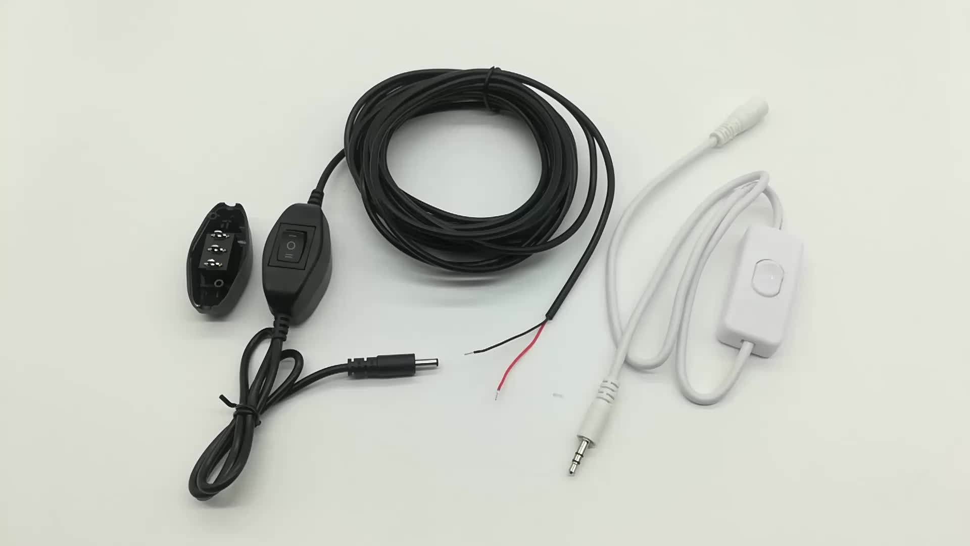 Oem Dc Power With Switch Dc 2.5mm Barrel 24awg Pigtail Wires End Switch ...