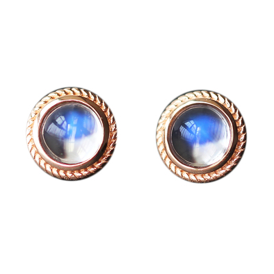 镶嵌天然月光石百搭森系18k金