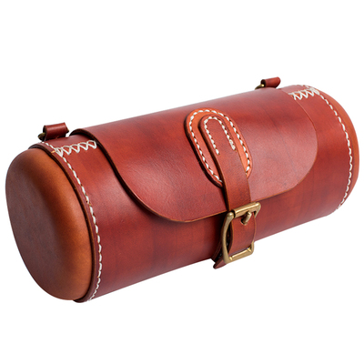 【切線派胶囊包真皮斜挎圆桶包