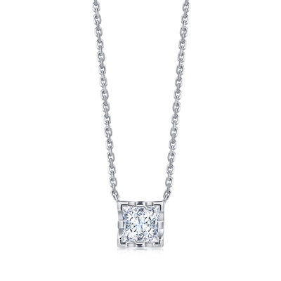「密」系列18K金公主方钻石项链
