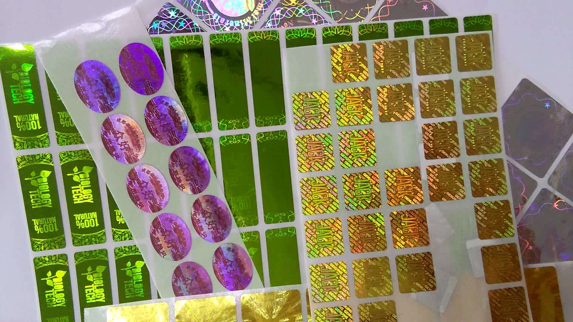 Custom Iridescent Rainbow Hologram Pink 3d Hologram Foil Label Sticker ...