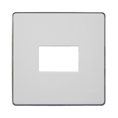 86型墙插面板 银边86型一位空面板 可装1个23x36mm模块 墙壁面板