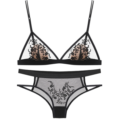 少女法式文胸套装性感女凸三角