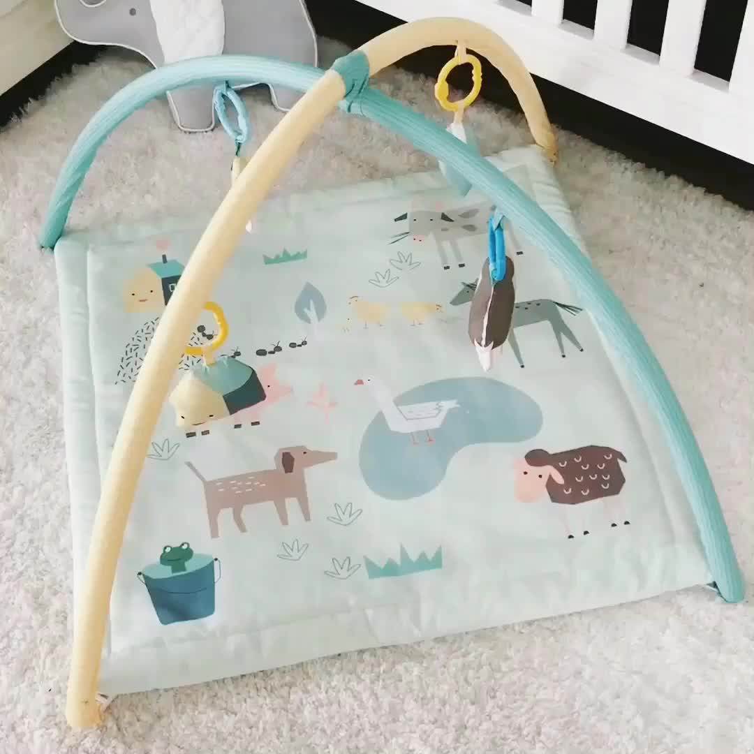 Jungle Animal Prints Horse With Toys Green Baby Playing Mat - Buy Baby ...