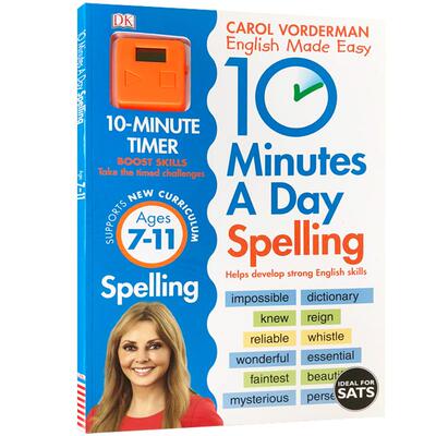 DK出版英文原版 每天十分钟：自然拼读 10 Minutes A Day Spelling KS2 7-11岁儿童英语课外教材书 小学生练习册