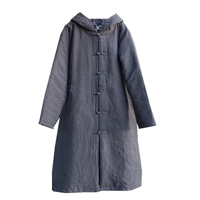 中国风男装棉衣加厚亚麻盘扣大码