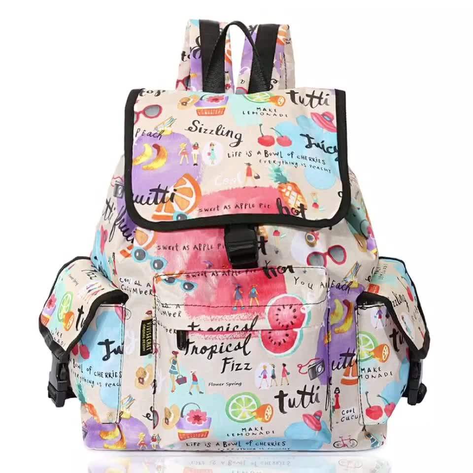 European And American Fashion Leisure Backpack Female Lightweight Girl ...