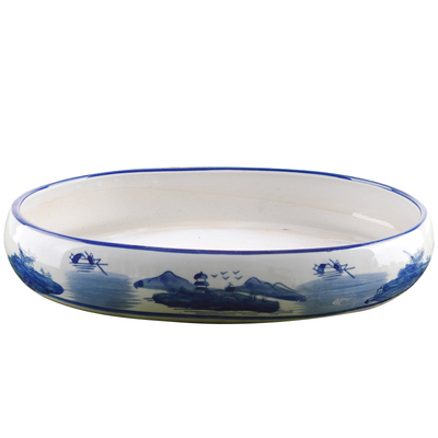 上水石假山盆景盆水培青花瓷盆