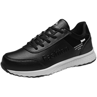 皮面防滑防水软底运动休闲鞋