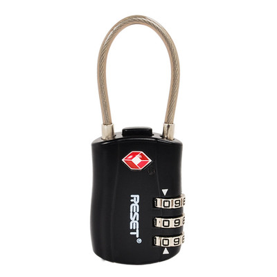 锐赛特RESET-075出国出境海关TSA金属健身背包小号钢丝绳密码挂锁