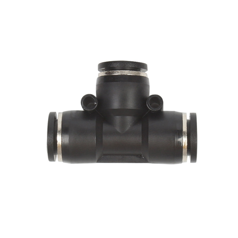 高端气动快速接头T型三通黑色接头PE PE4/PE6/PE8/PE10/PE12_虎窝淘