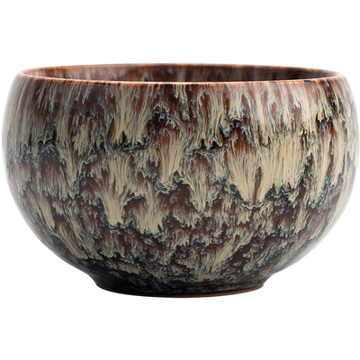 陶迷单个窑变建盏家用大容量茶杯