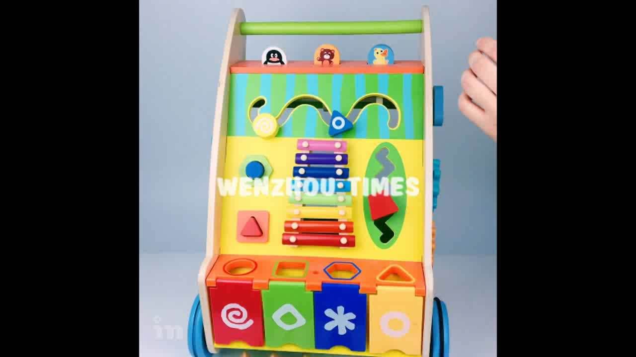 Wholesale Educational Activity Walker Wooden Push Cart For Baby W16e045 ...