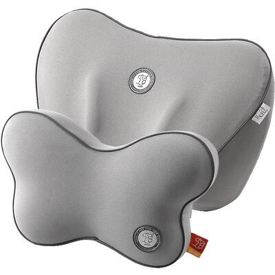 GiGi 汽车腰靠座椅车用护腰靠垫靠背腰枕腰垫记忆棉头枕腰靠套装