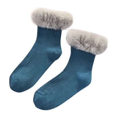 袜子女中筒袜韩版学院风个性毛绒边秋冬复古纯棉短袜浅口韩国可爱