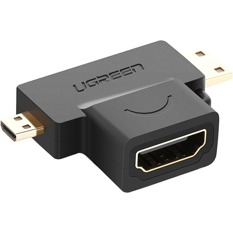 绿联迷你hdmi转接头micro hdmi转换头mini高清转换器插头hdmi母头_虎窝淘