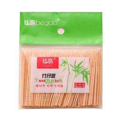比高一次性牙签龙门牙签双头环保竹制水果牙签20包5000支