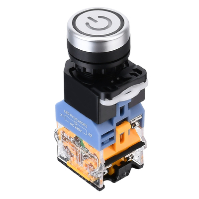 电源符号 LA38-11DS自锁式带灯按钮开关LA38-11DNZS 22mm220V24V