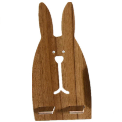 diy创意风木质越狱兔手机支架