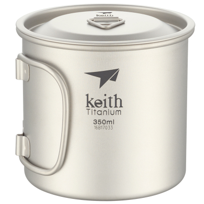 KEITH户外折叠纯钛水杯