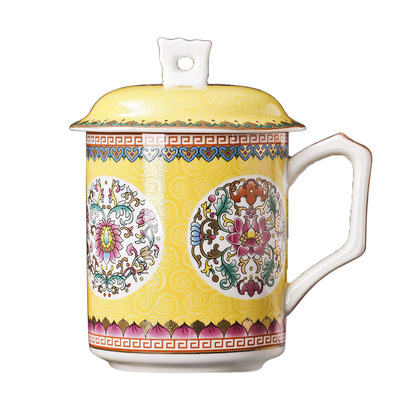 景德镇青花瓷器釉上彩老板泡茶