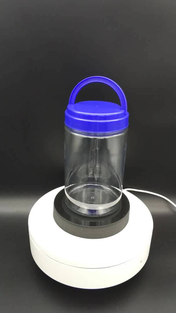1000ml Wide Mouth Pet Cookies Container,Cylinder 1 Liter Bottle Handle ...