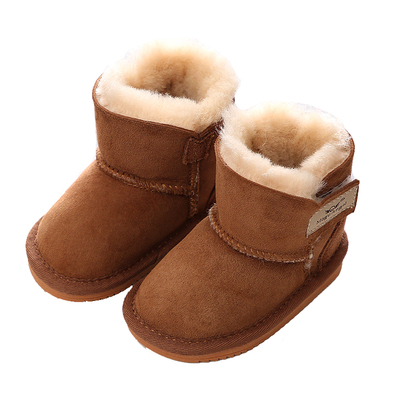 软底学步鞋婴儿短靴羊皮毛一体