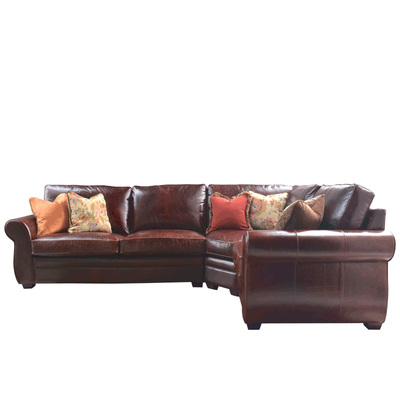 油蜡皮复古做旧别墅羽绒组合沙发